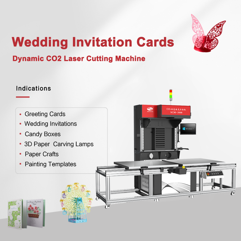 ARGUS 3D Galvo CO2 Automatic Feeding Laser Machine For Pop Up Wedding Invitation Paper Card ...